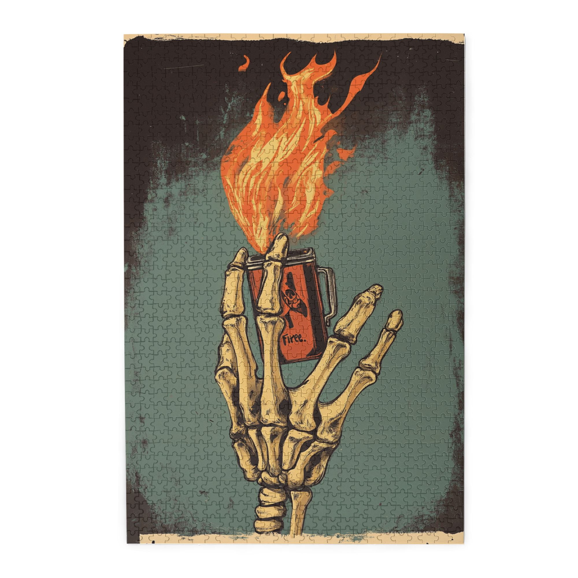 1000 PCS Skeleton Hand Lighter Wooden Puzzles For Adults 1000 Pieces,Stress Relieving Pleasure ...