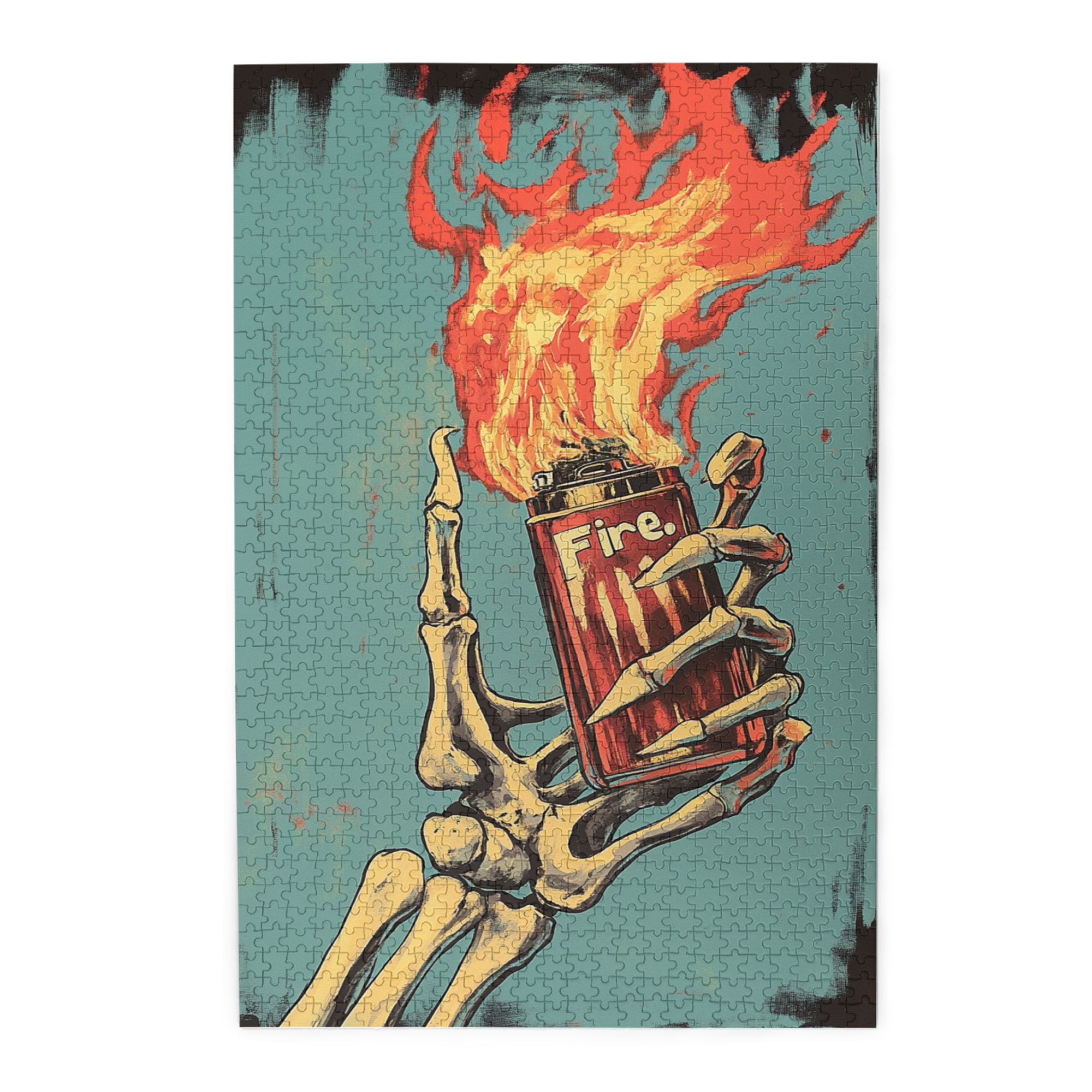 1000 PCS Skeleton Lighter Fire Slogan Jigsaw Puzzles 1000 Pieces,Brain ...