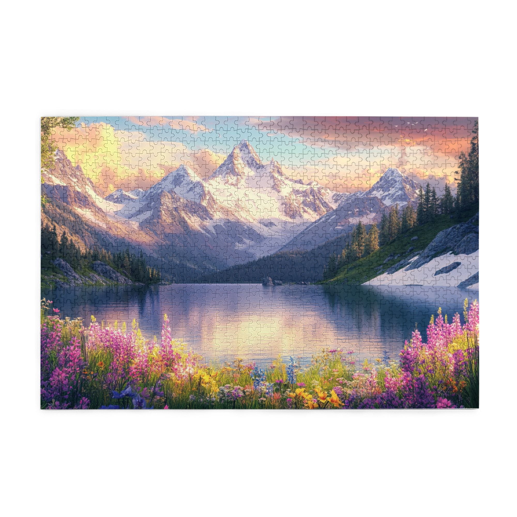 1000 PCS Snow Mountain Lake Scenery 1000 Piece Puzzle For Adults ...
