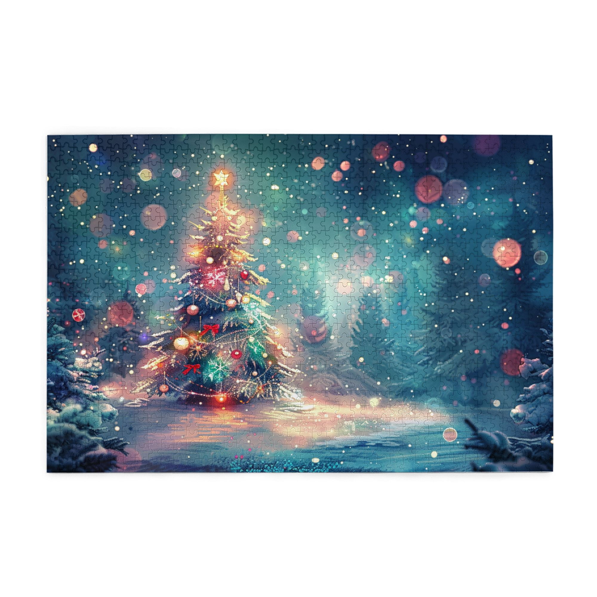 1000 PCS Starry Night Christmas Tree Jigsaw Wooden Puzzles 1000 Pieces ...