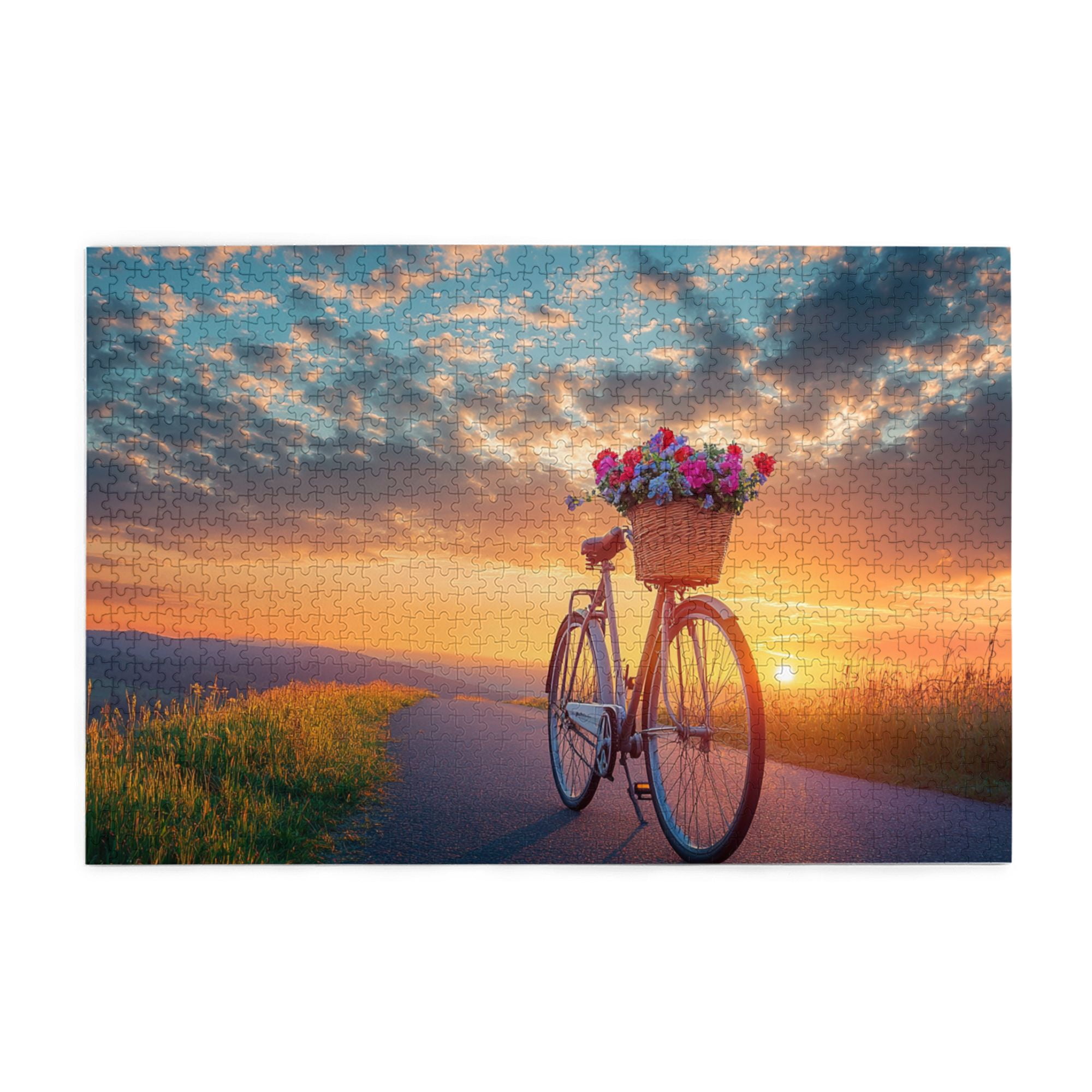 1000 PCS Sunset Bike Wooden Puzzles For Adults 1000 Pieces,Challenging ...