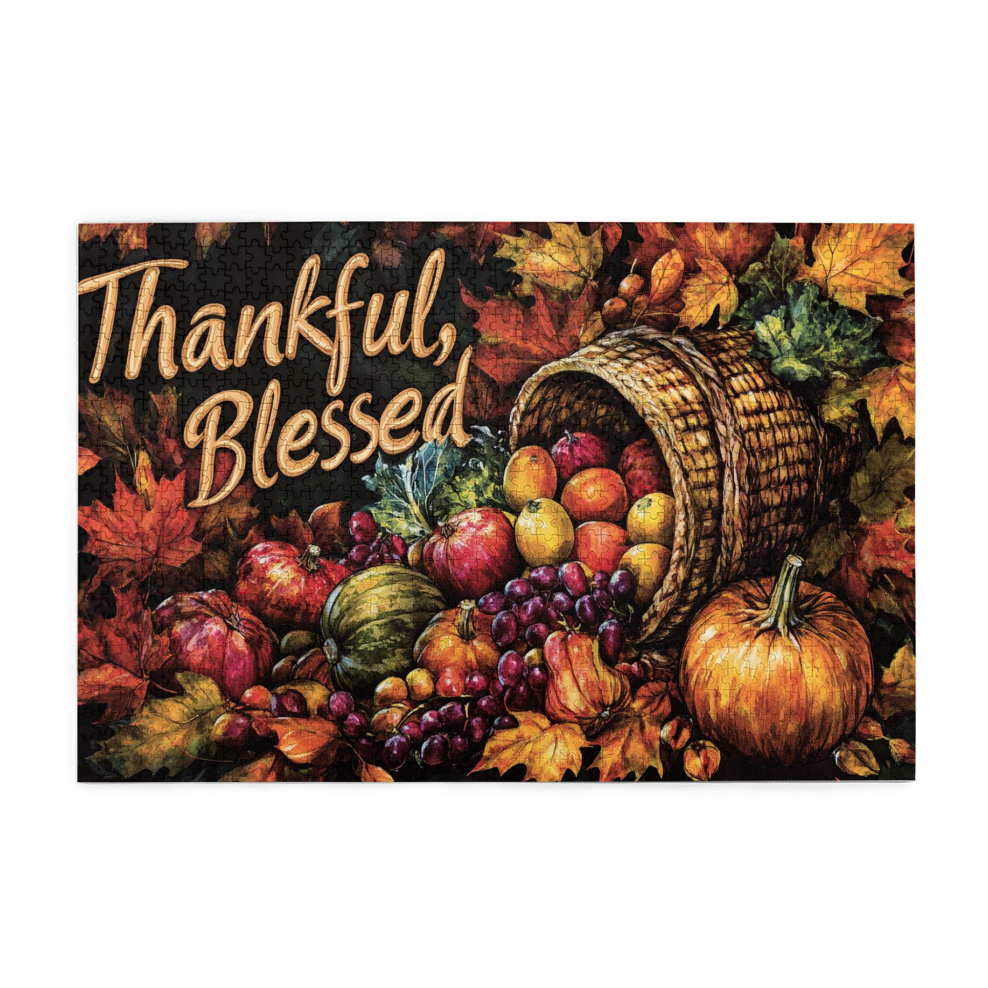1000 PCS Thankful Blessed Slogan Harvest fruits jigsaw puzzles 1000 ...