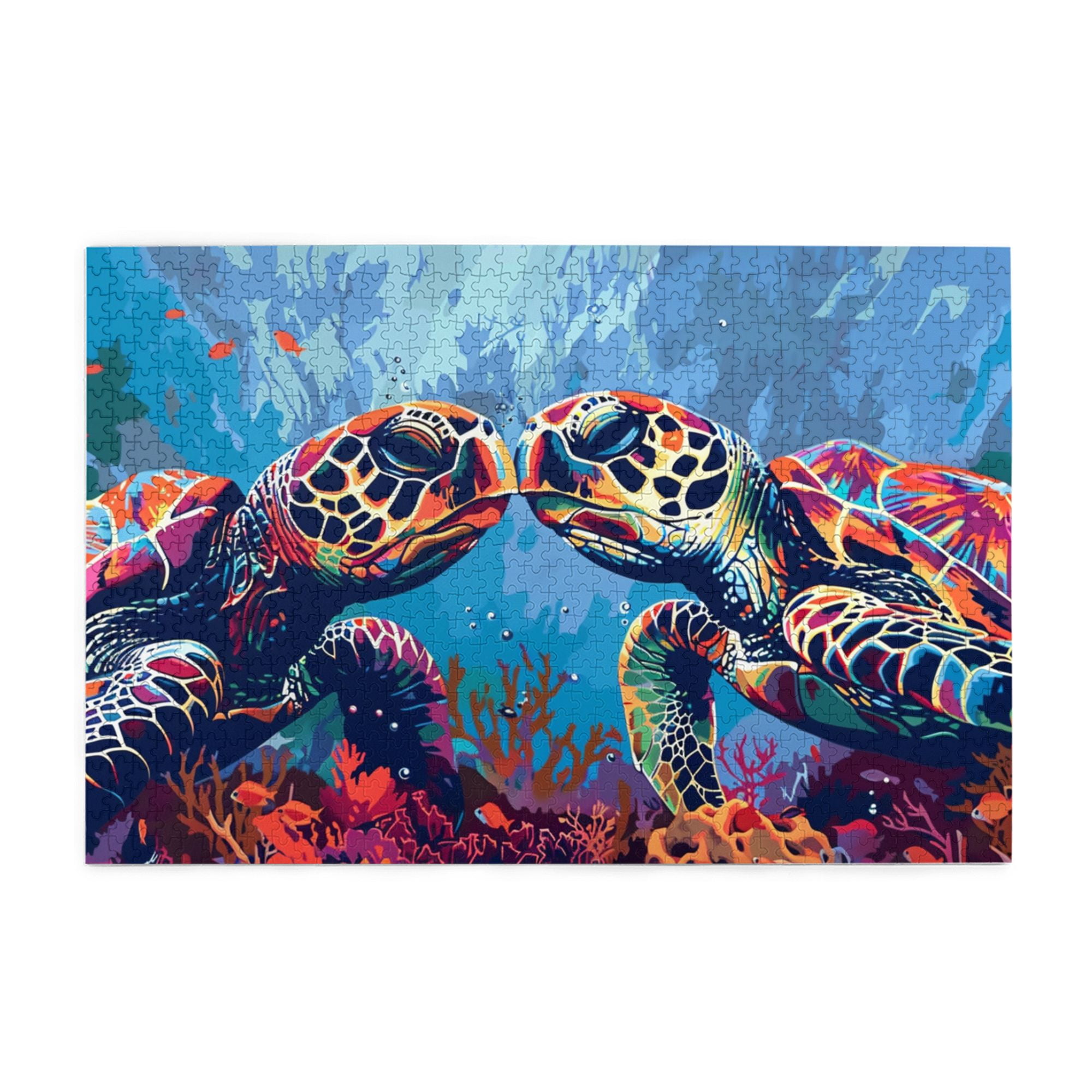 1000 PCS Two Sea Turtles Jigsaw Wooden Puzzles 1000 Pieces,Classic Sea ...