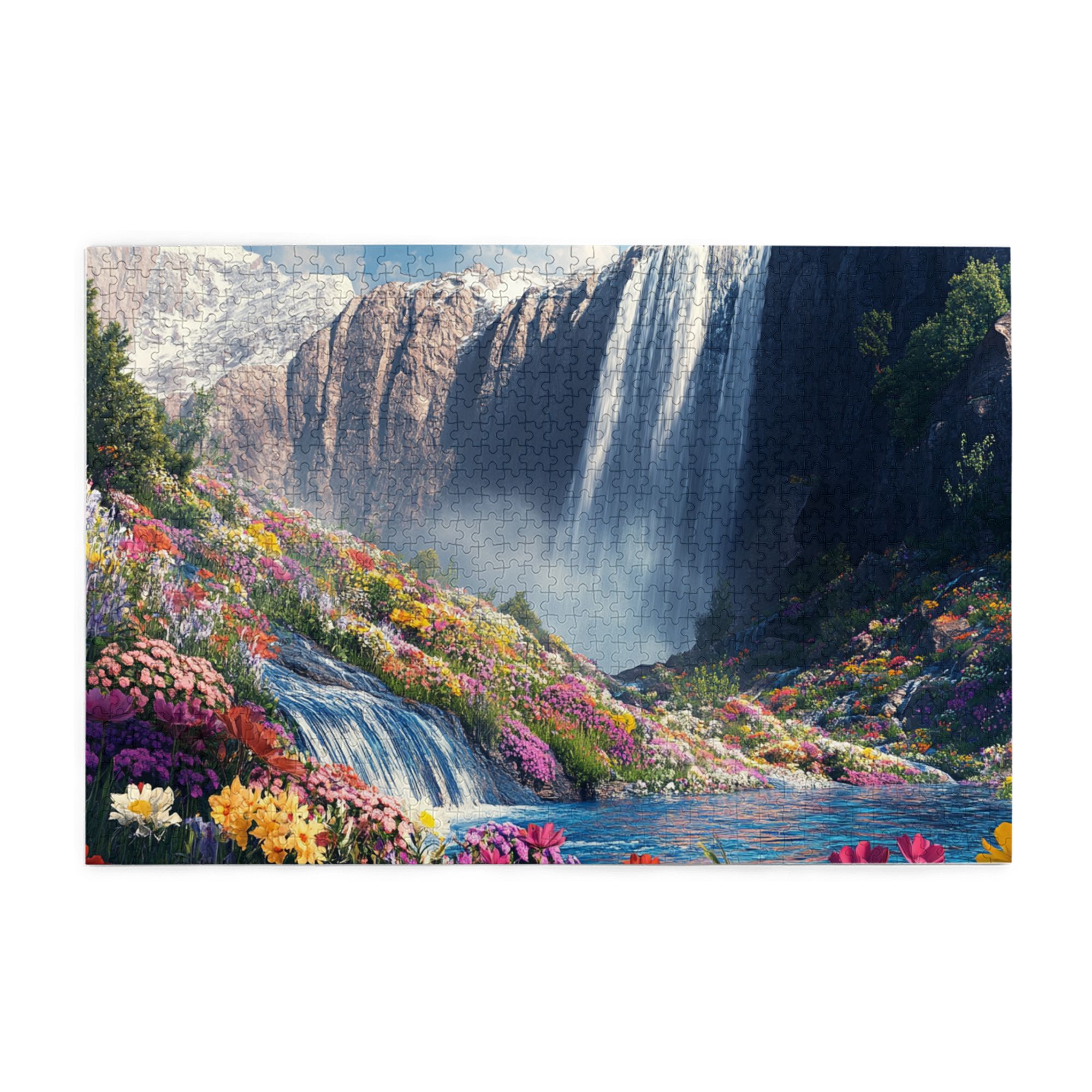 1000 PCS Valley Waterfall - 1000 Piece scenery jigsaw puzzles,Relax and ...