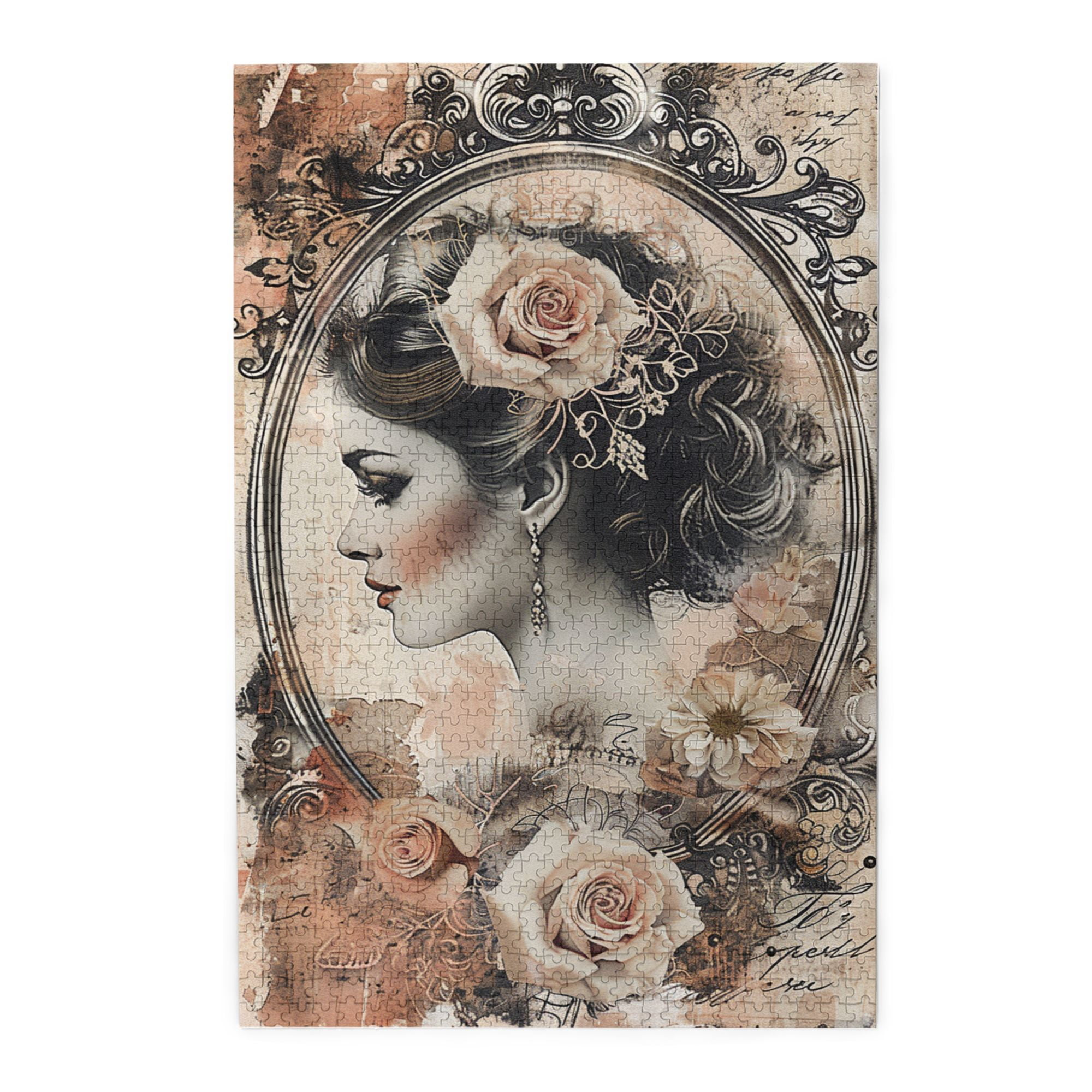 1000 PCS Vintage Style Gorgeous Woman 1000 Piece Art Jigsaw Puzzles ...