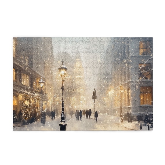 1000 PCS Winter Streets puzzles for adults 1000 pieces,Oil Painting ...