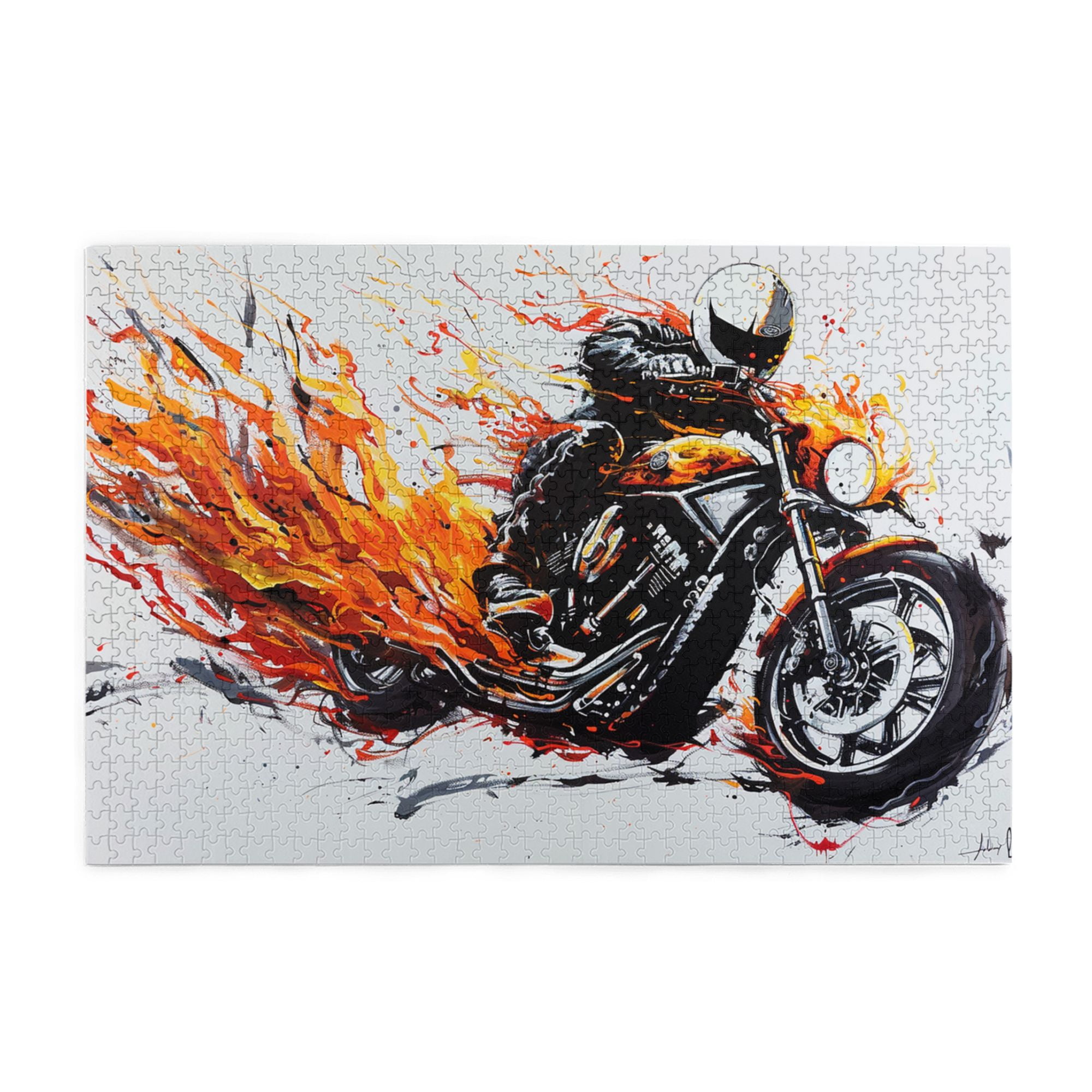 1000 PCS Wooden Puzzles For Adults 1000 Pieces Motorcycle Rider ...