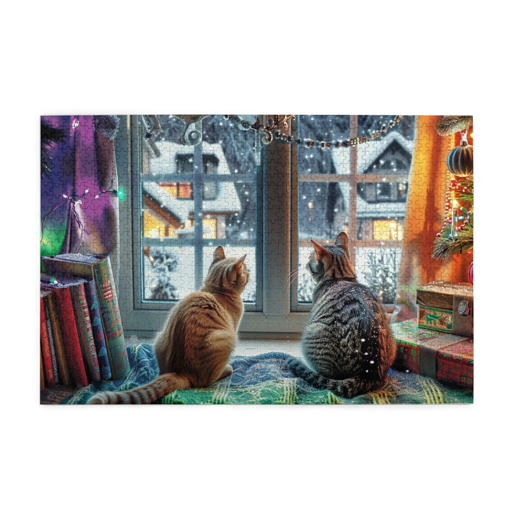 1000 PCS Wooden Puzzles For Adults 1000 Pieces Look At The Cat Outside ...