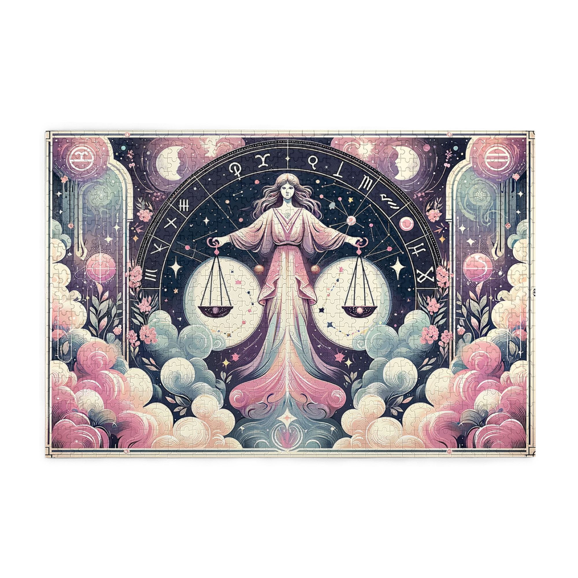 1000 PCS Zodiac Sign Libra 1000 Piece Elegant Jigsaw Puzzles,Challenging Brain Exercise,Great ...