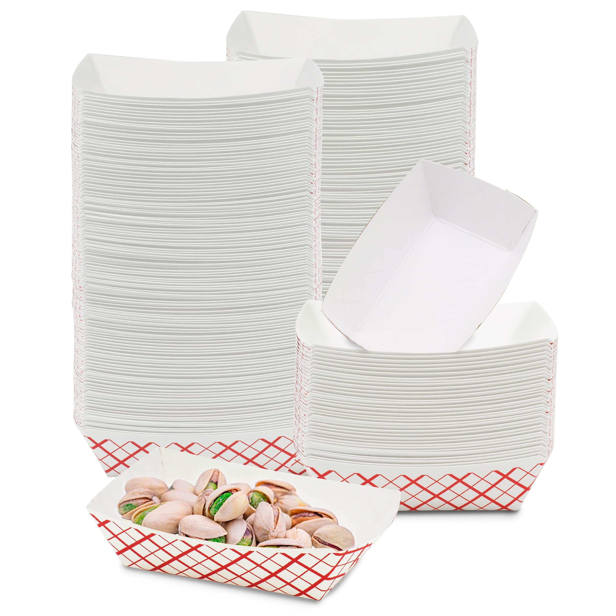 [1000 Pack] 0.25 lb Paper Food Boats Heavy Duty Disposable Food Trays ...
