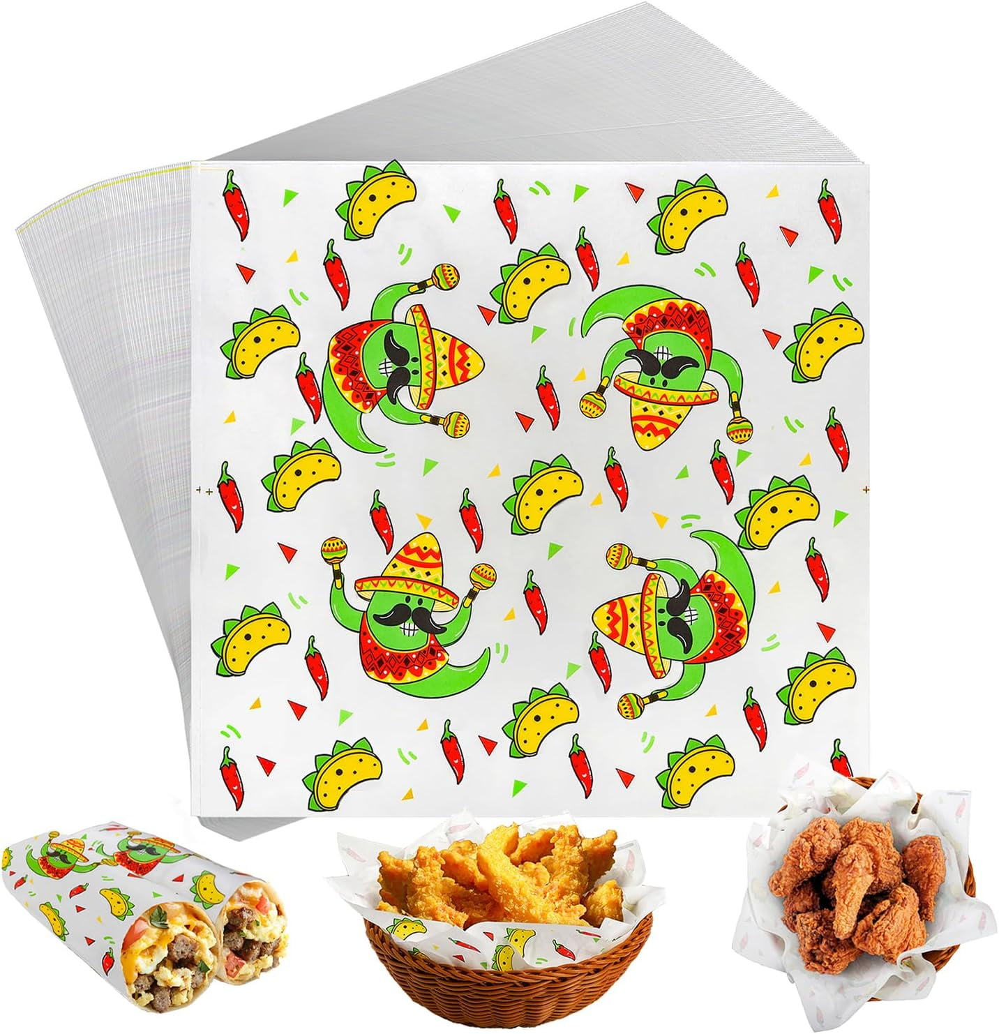 1000 Pack 12 x 12 Inches Dry Waxed Deli Paper Sheets, Sandwich Wrapping ...