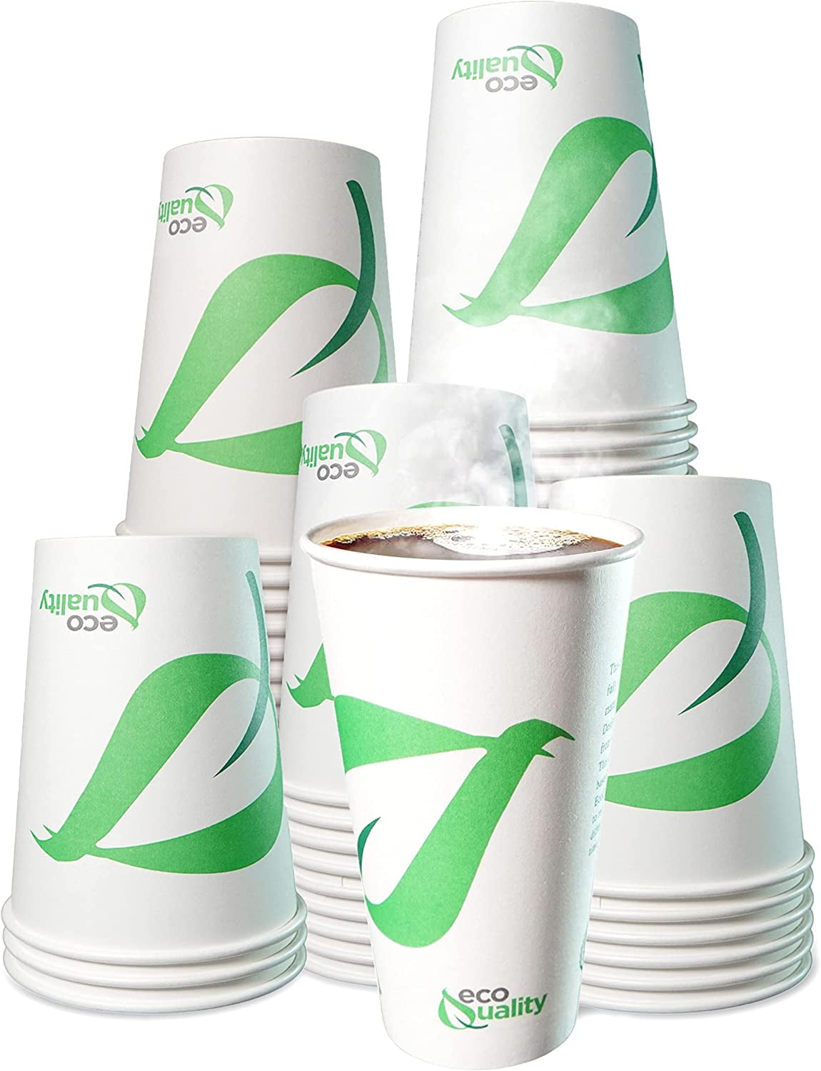16 oz Compostable Cups [1000 Pack] - Biodegradable, PLA Lined, for Hot ...
