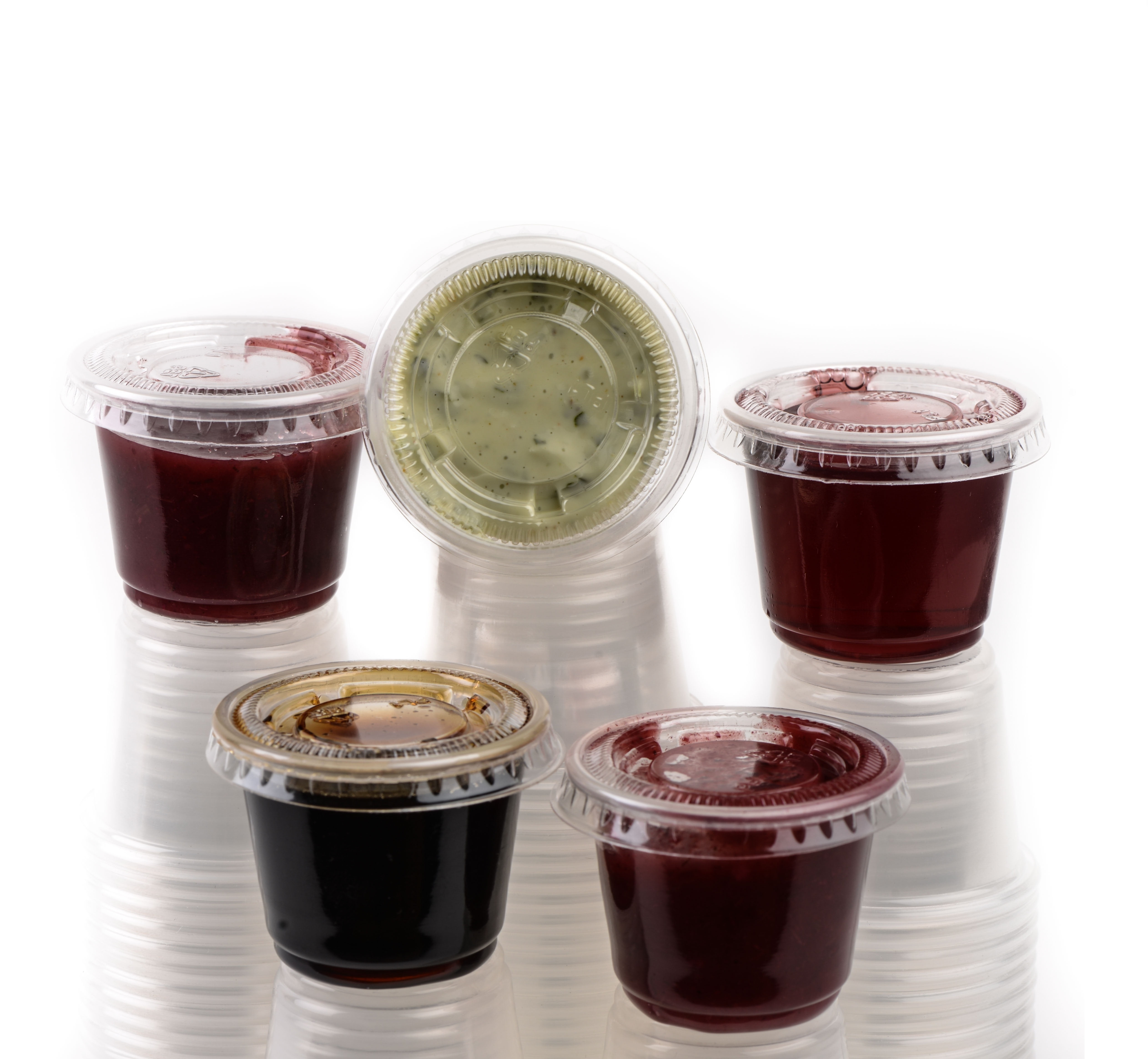 [1000 Pack] 2 Oz Leak Proof Plastic Condiment Souffle Containers with ...