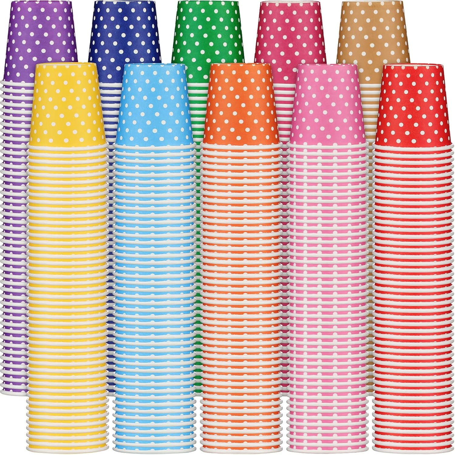 1000 Pack 5oz Paper Cups, Multicolor Disposable Marble Water Cups Bulk ...
