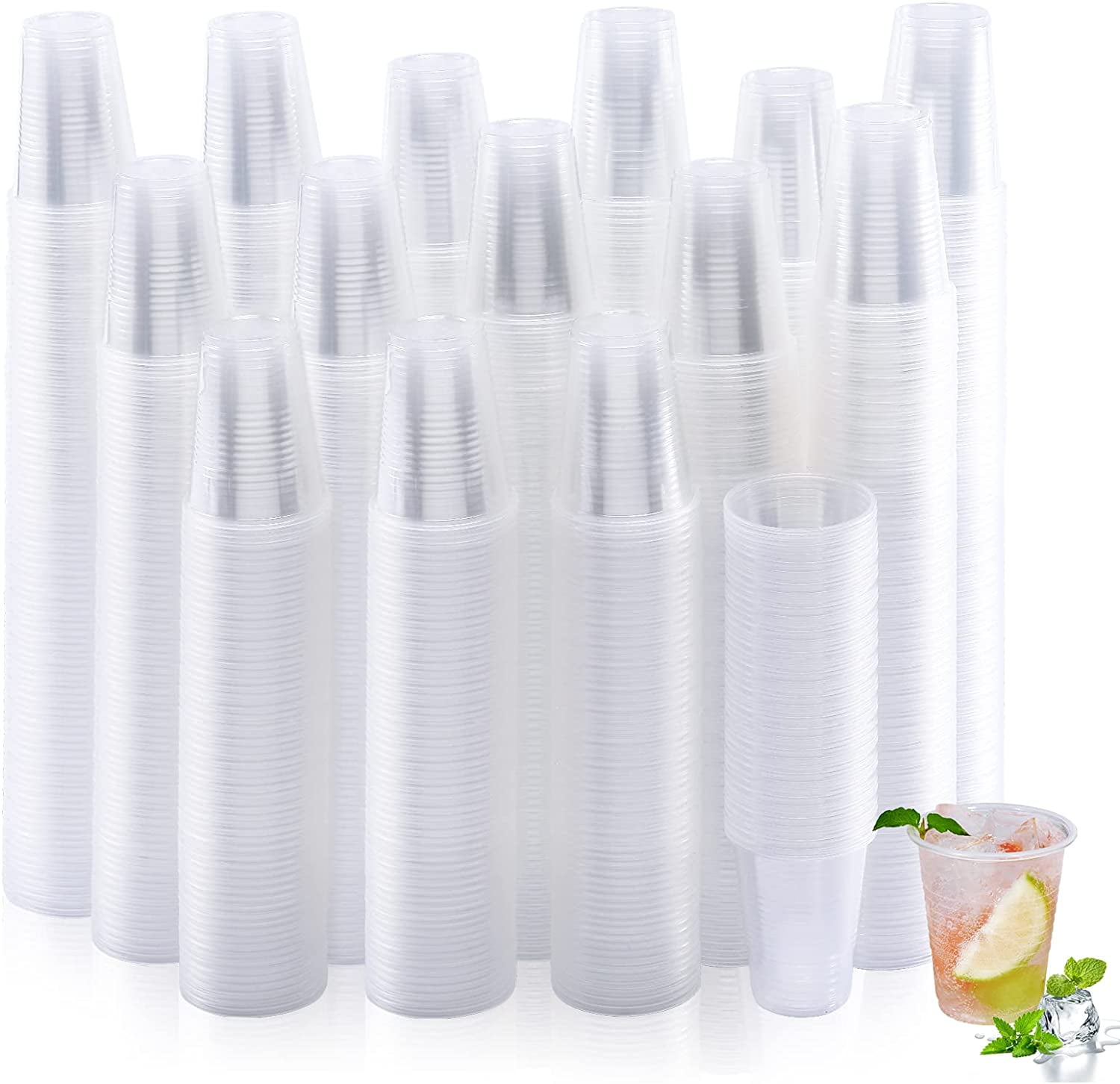 1000 Pack 7 oz Disposable Plastic Cups, Drinking Cups, Clear Plastic ...