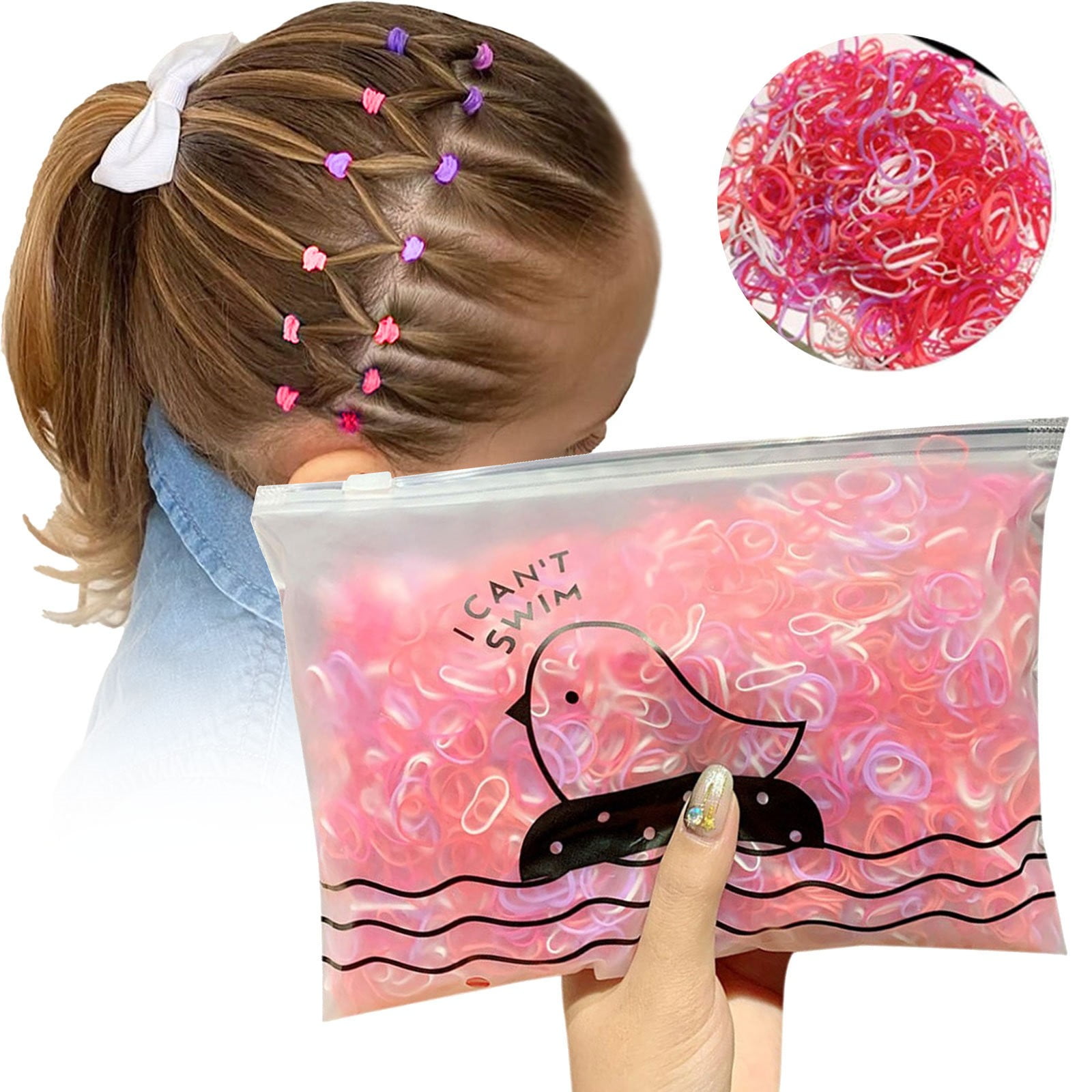 1000 Pack Colorful Fashion Disposable Rubber Band Hair Rope for Girls ...