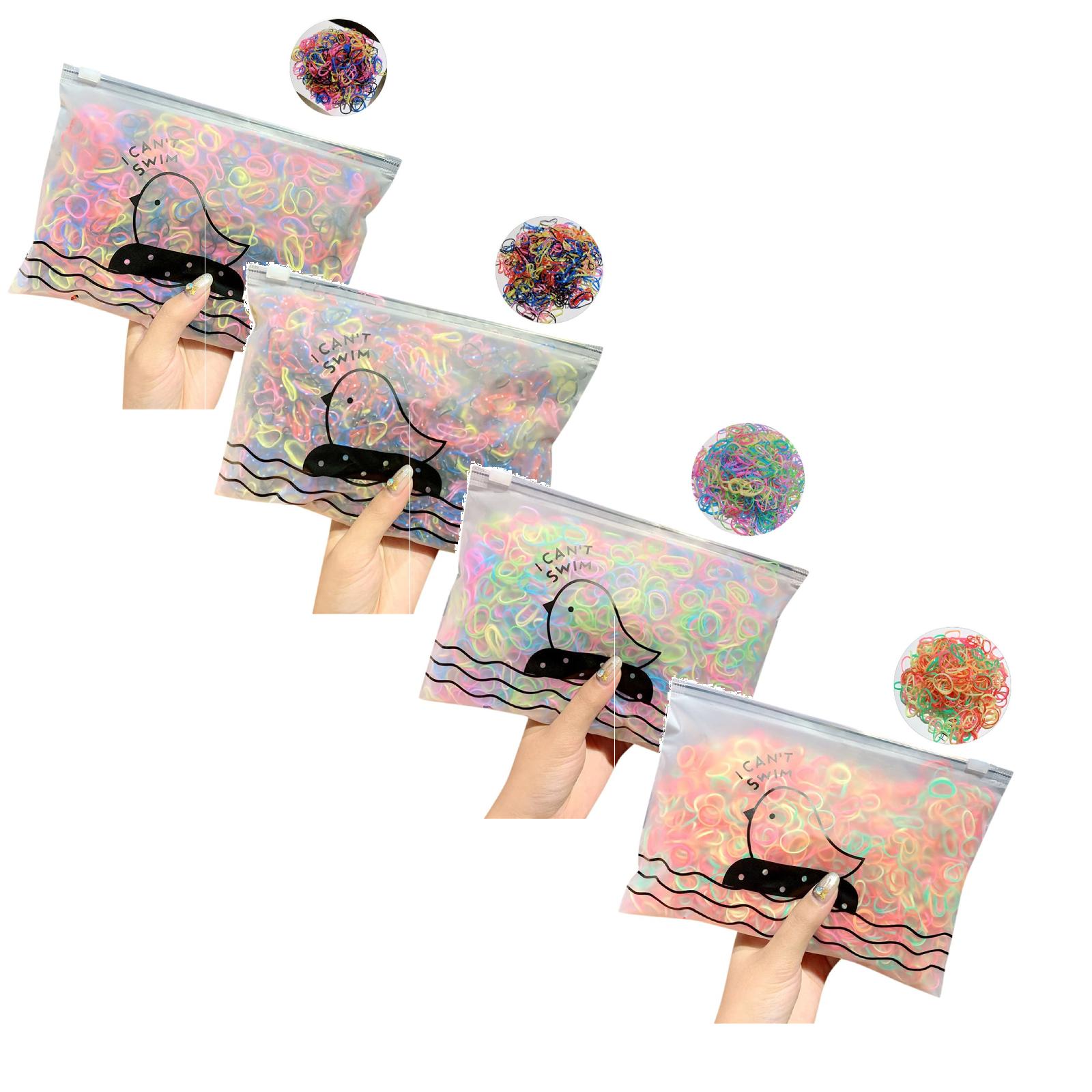 1000/Pack Colorful Rubber Hair Bands Disposable Elastic Hair Ties,Mini ...