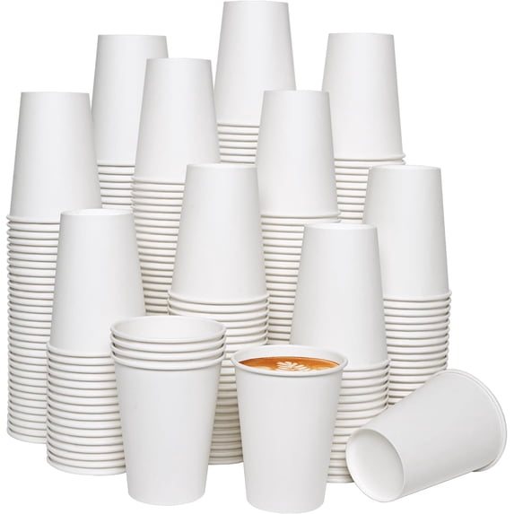 1000 Pack Disposable Paper Coffee Cups 12 oz Hot Beverage Cups for ...
