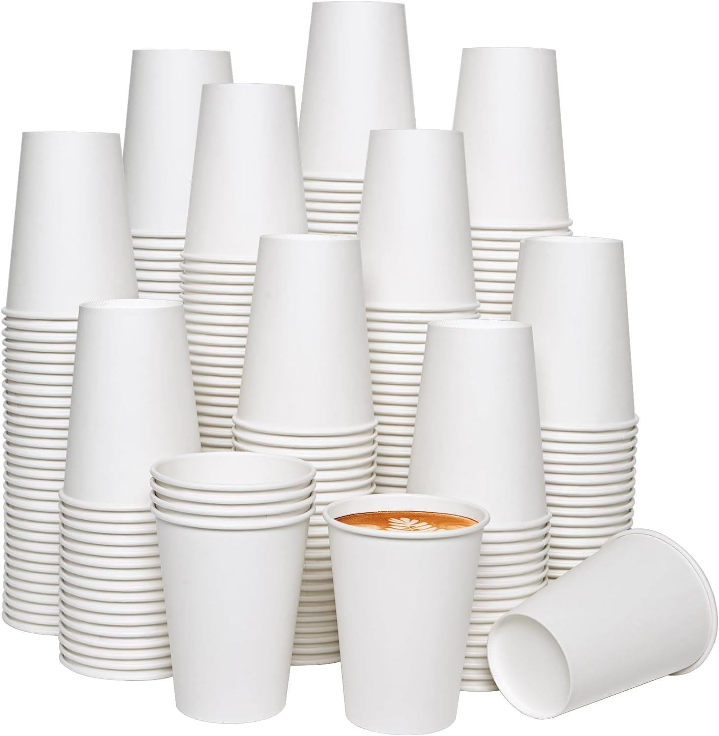 1000 Pack Disposable Paper Coffee Cups 12 oz, Paper Cups Hot Beverage ...