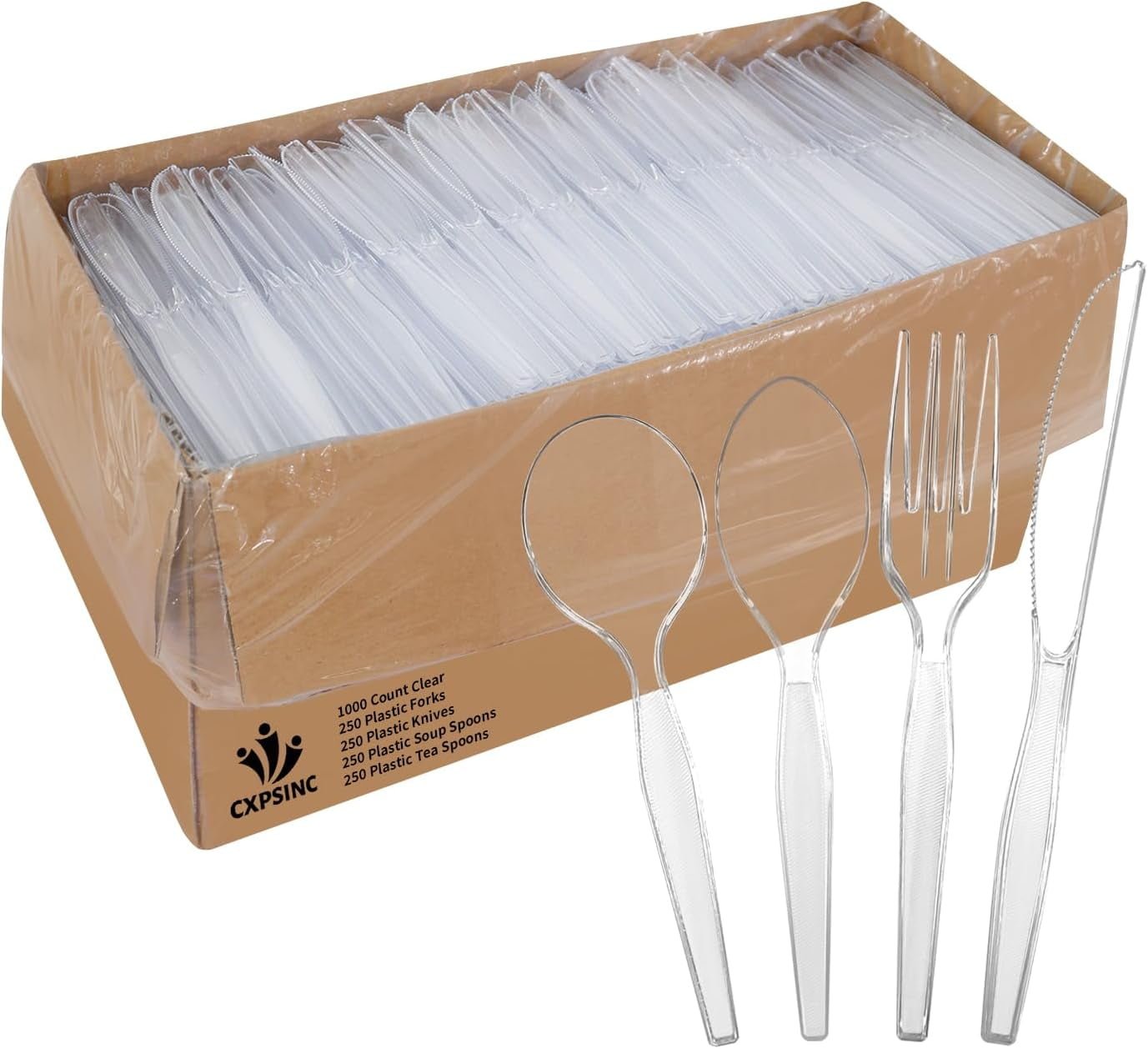 [1000 Pack] Heavyweight Disposable Clear Plastic Cutlery Sets for ...