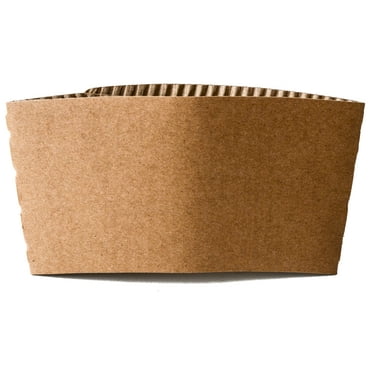 50 Pack Kraft Coffee Cup Sleeves Disposable Corrugated 2.36x4.92 Inch ...