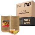 [1000 Pack] Mini Disposable Brown Paper Food Trays, 0.25-Lb Concession ...