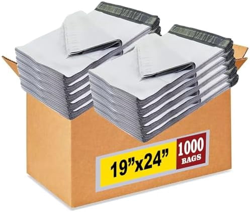 1000-Pack Poly Mailers 19x24 Inch Large Size #7 White Color Poly ...