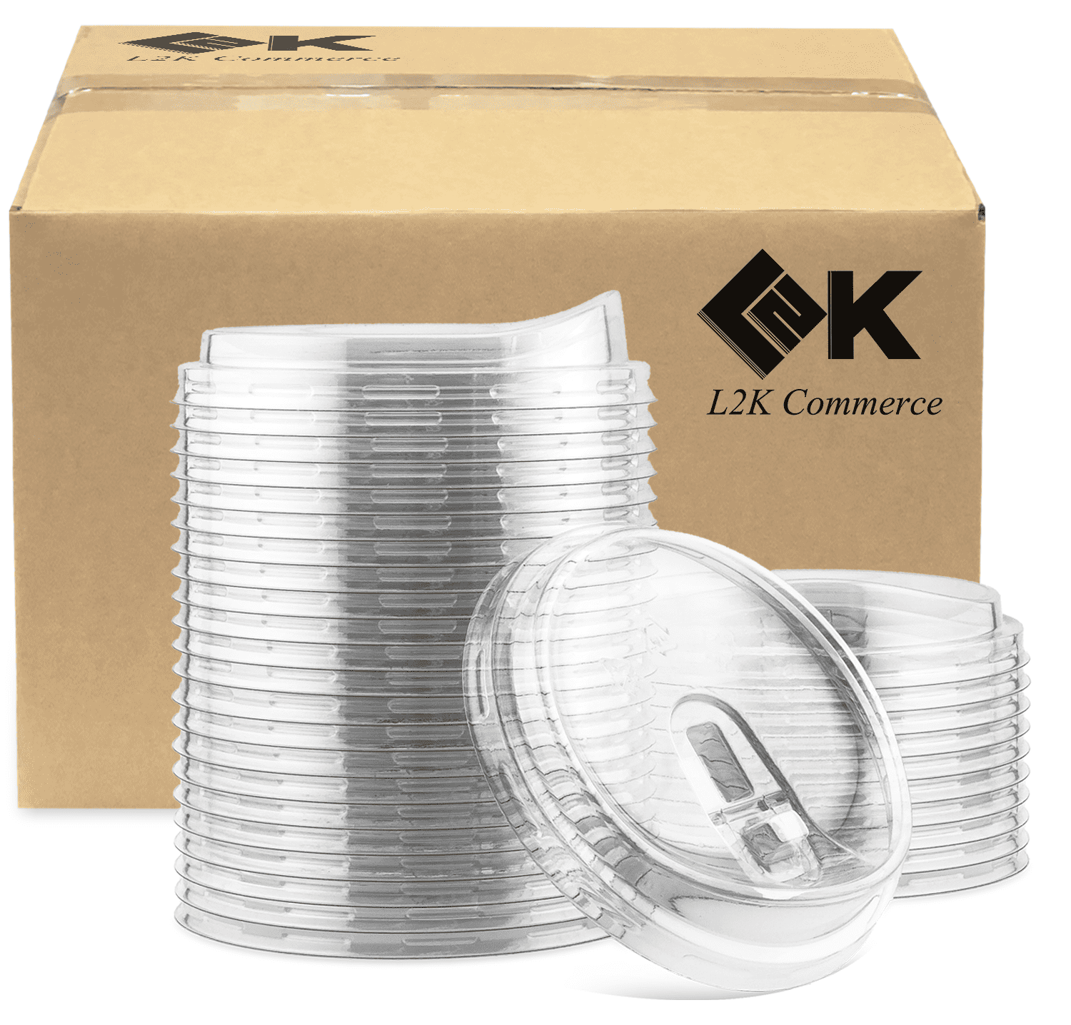 [1000 Pack] Strawless Sipper Lids for 12-24 oz Clear Plastic Coffee Cup ...