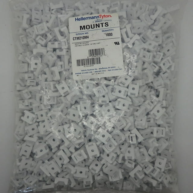 1000 Pack of HellermannTyton #8 Screw Cable Tie Mounts CTM210M4 - Walmart.com