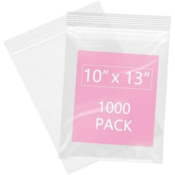 - 1000 Pcs- 10" x 13" Clear Zip Bags - Reclosable Plastic Zip Poly Bags ...