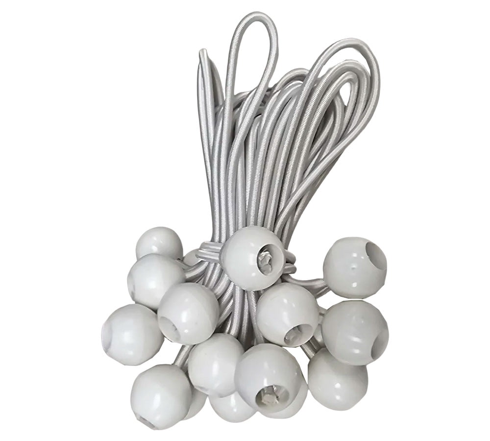 (1000 Pcs) 11" White Ball Bungee Cords for Tarp Tie Down - Heavy Duty ...