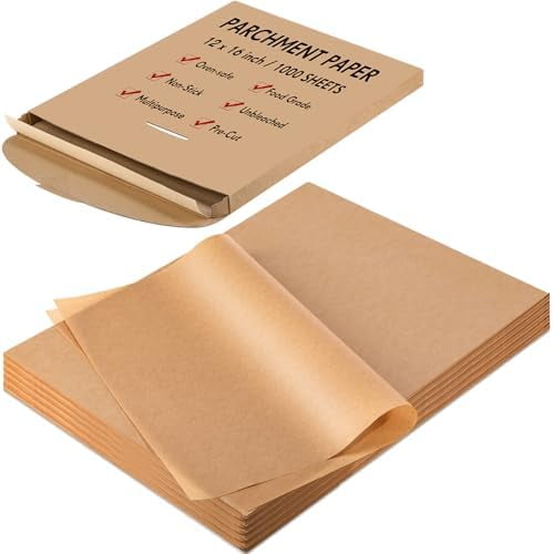 1000 Pcs 12x16 Inch Unbleached Parchment Paper Sheets, Bulk Precut ...