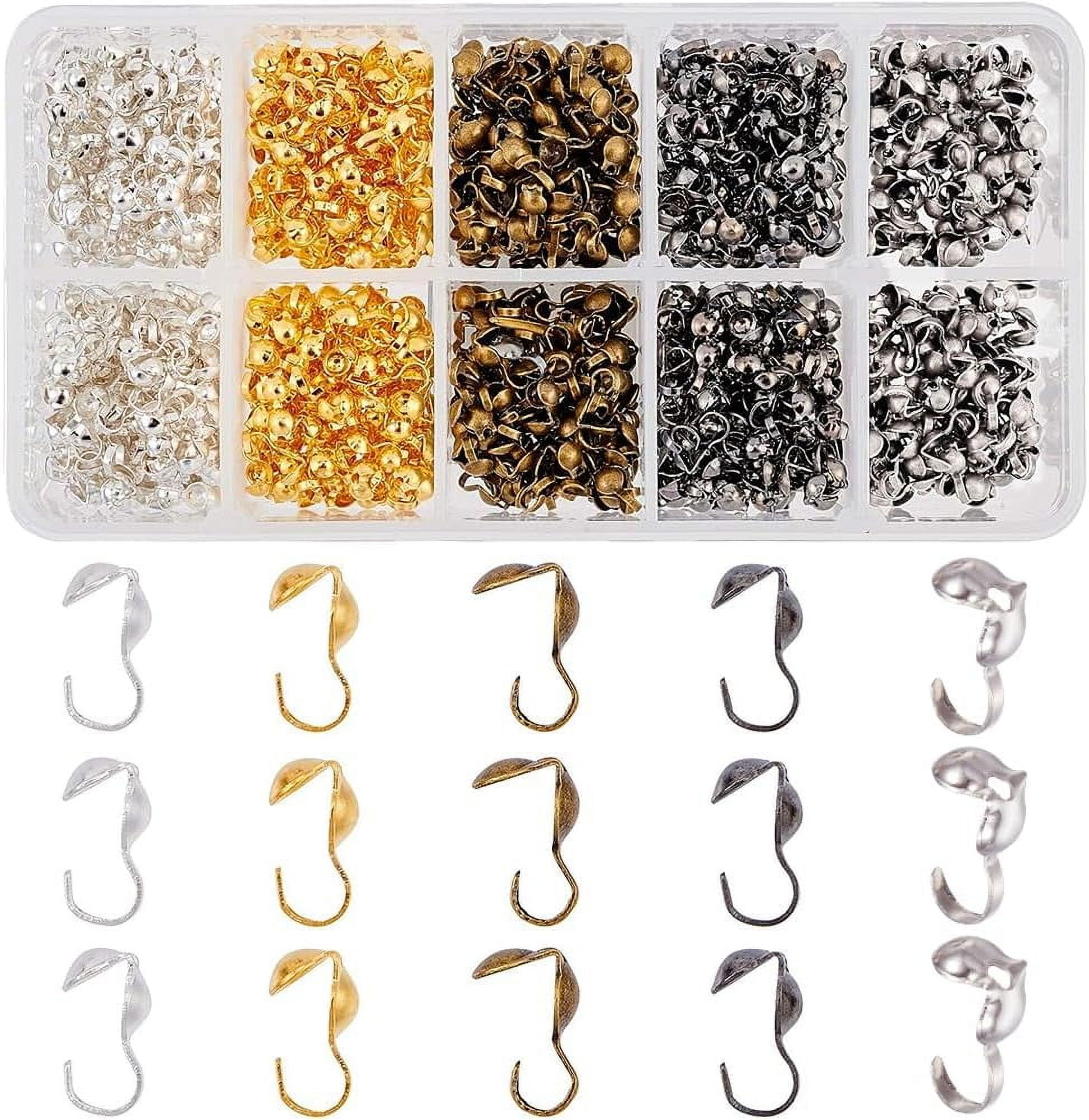 1000 Pcs 3mm Iron Bead Tips Clamshell Knot Cover Calotte Ends Caps for ...