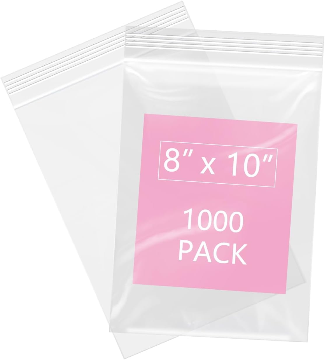 1000 Pcs- 8" x 10" Plastic Zip Poly Bags- Clear Resealable Zip Bag for ...