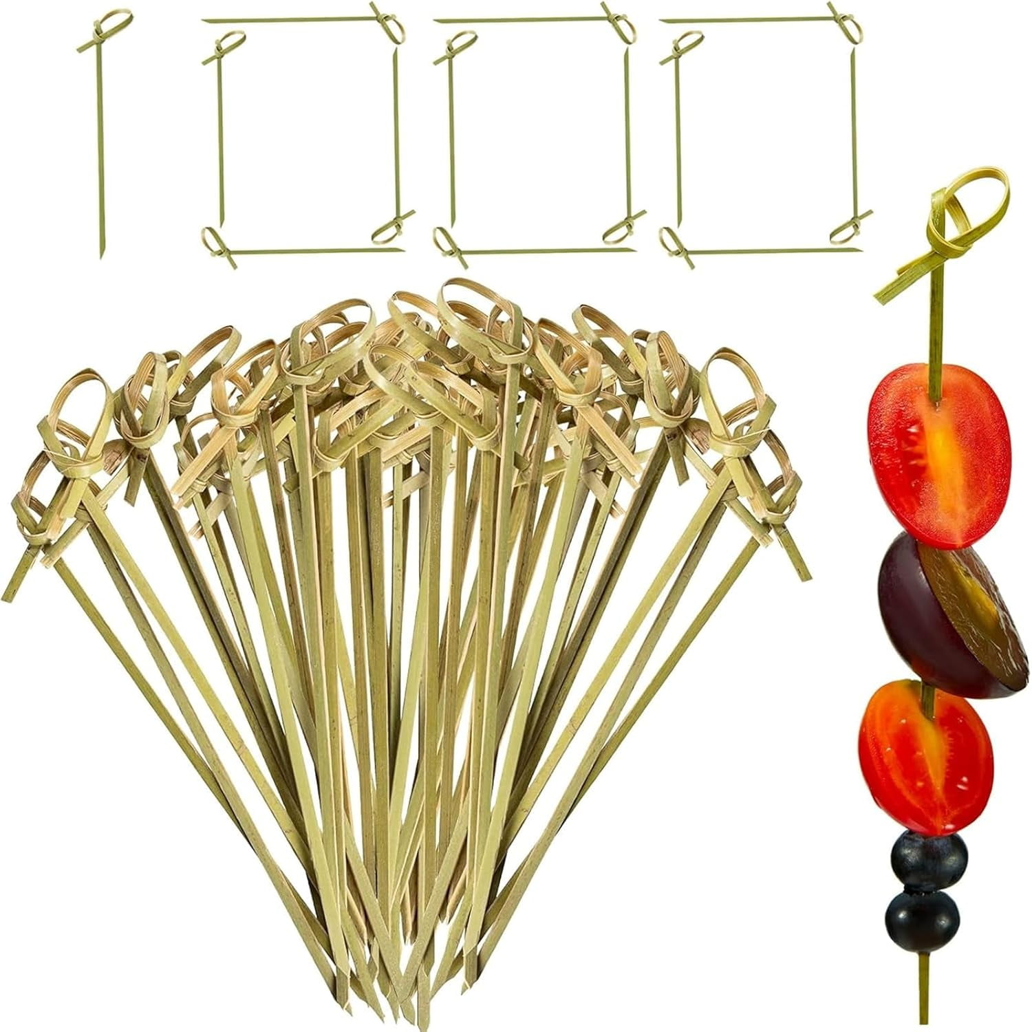 1000 Pcs Bamboo Cocktail Picks 6 Inch Bamboo Skewers Cocktail ...