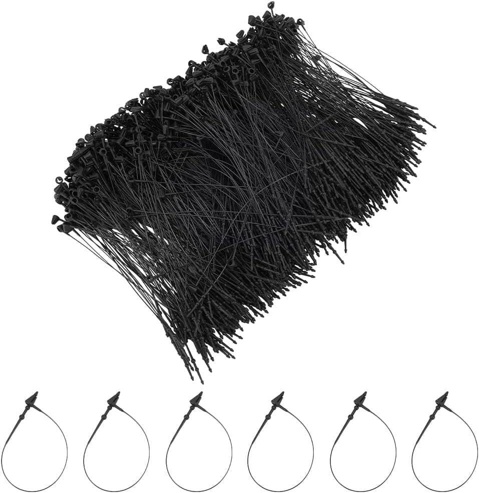 1000 Pcs Black Plastic Fasteners Hang Tags 4inch Hang Tag Snap Lock ...