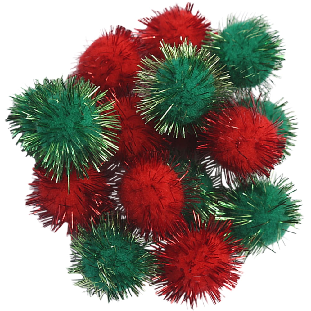 1000 Pcs Christmas Golden Ball Decor Glitter Pom Poms Transparent Apron ...