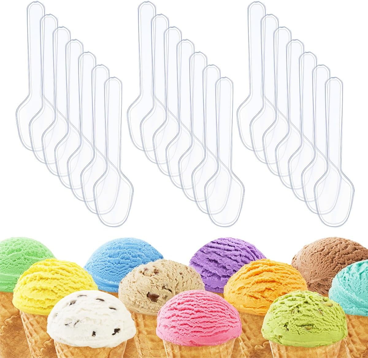 1000 Pcs Clear Plastic Spoons, 7.5cm/3in Mini Disposable Spoon, Small ...