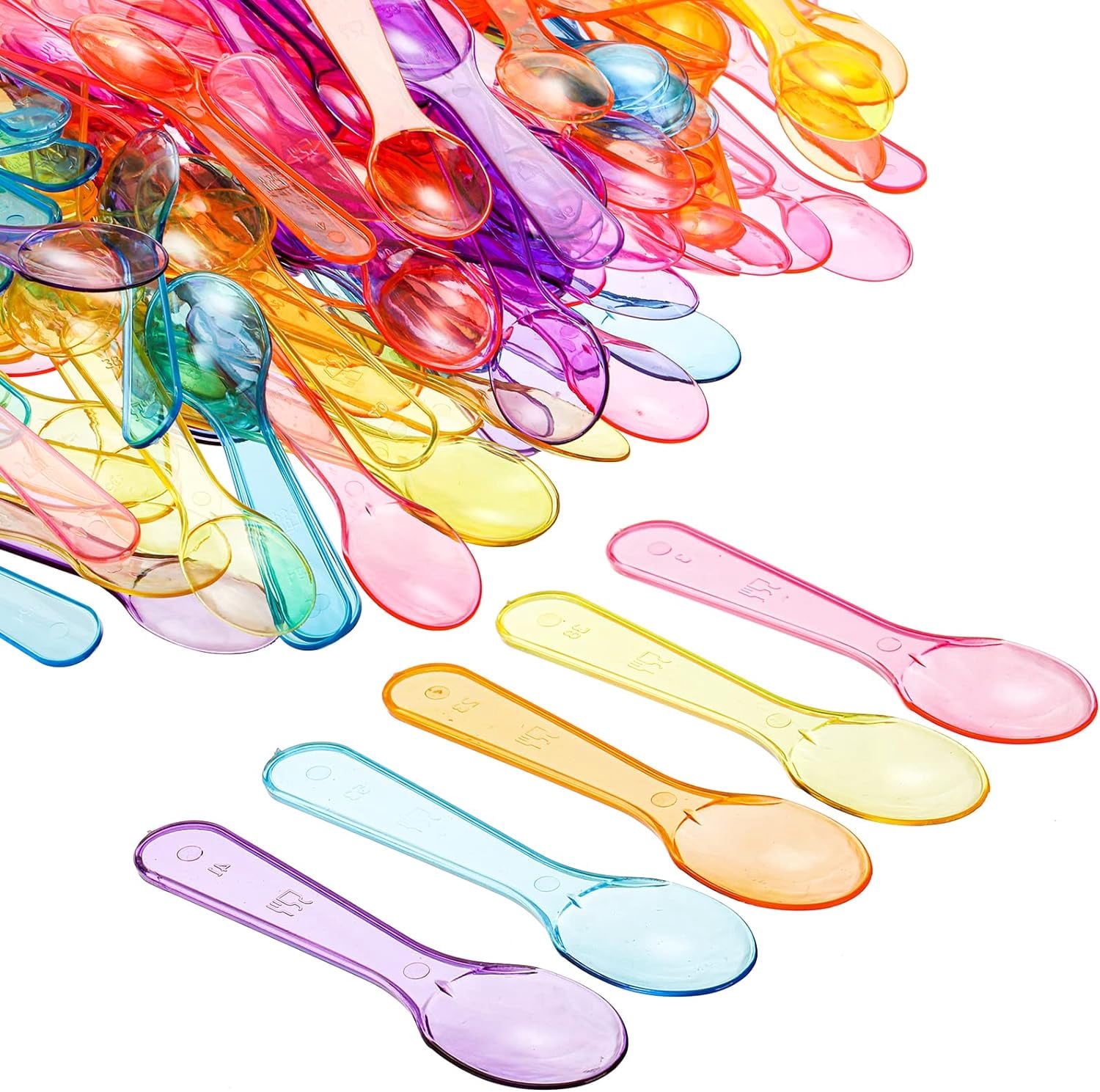 1000 Pcs Colored Taster Spoons, 3 Inch Disposable Mini Plastic Spoon ...