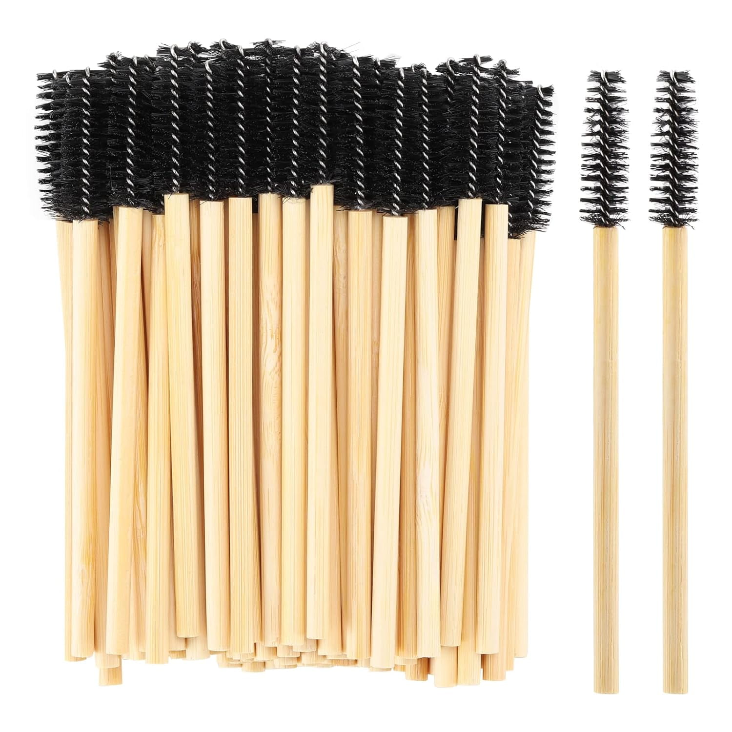 100 Pcs Disposable Mascara Wands, Bamboo Spoolies Brush for Eyelash ...