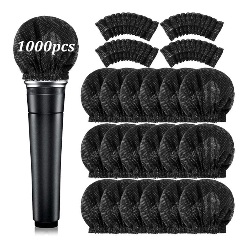 1000 Pcs Disposable Microphone Cover Non Woven Handheld Microphone ...