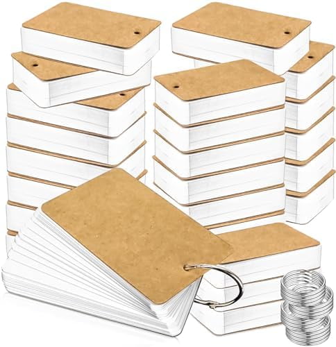 1000 Pcs Flash Cards 2x3 Inch Index Cards with Ring Lined Note Card ...