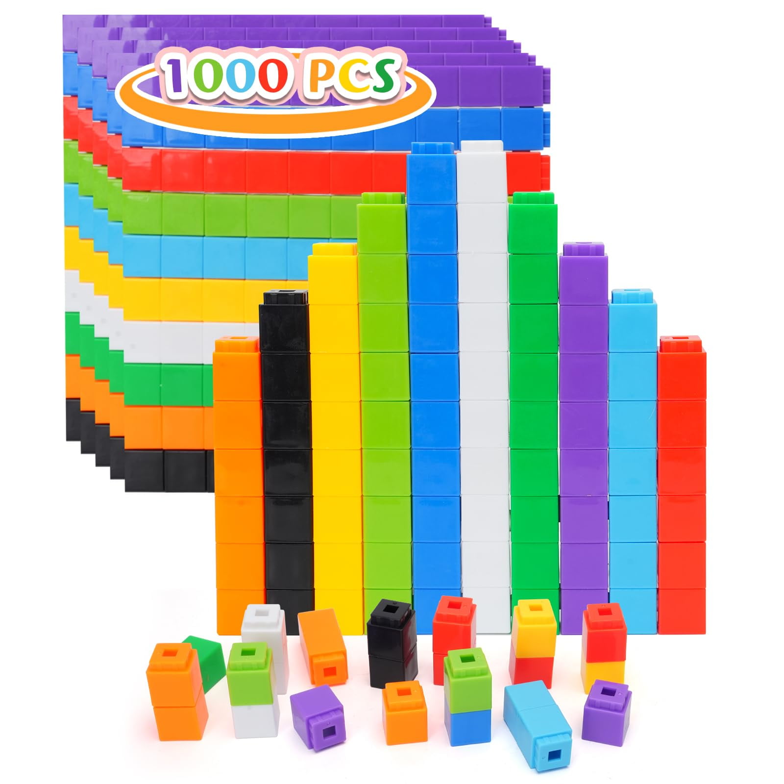 1000 Pcs Math Linking Cubes For Classroom, Kids Counting Blocks For ...