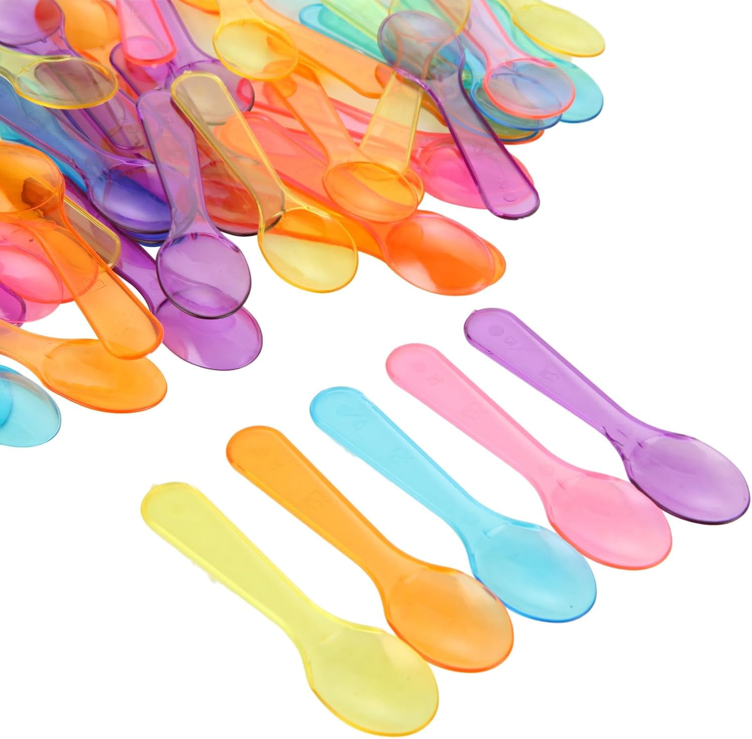 1000 Pcs Mini Spoons, 3 Inch Colored Plastic Tasting Spoons Mini Taster ...