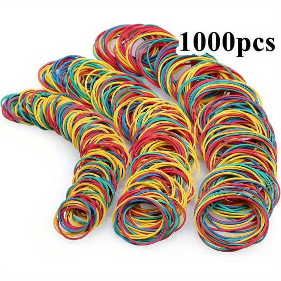 1000 Pcs Multi-Size Rubber Bands, 4 Color-Coded Elastic Bands for ...