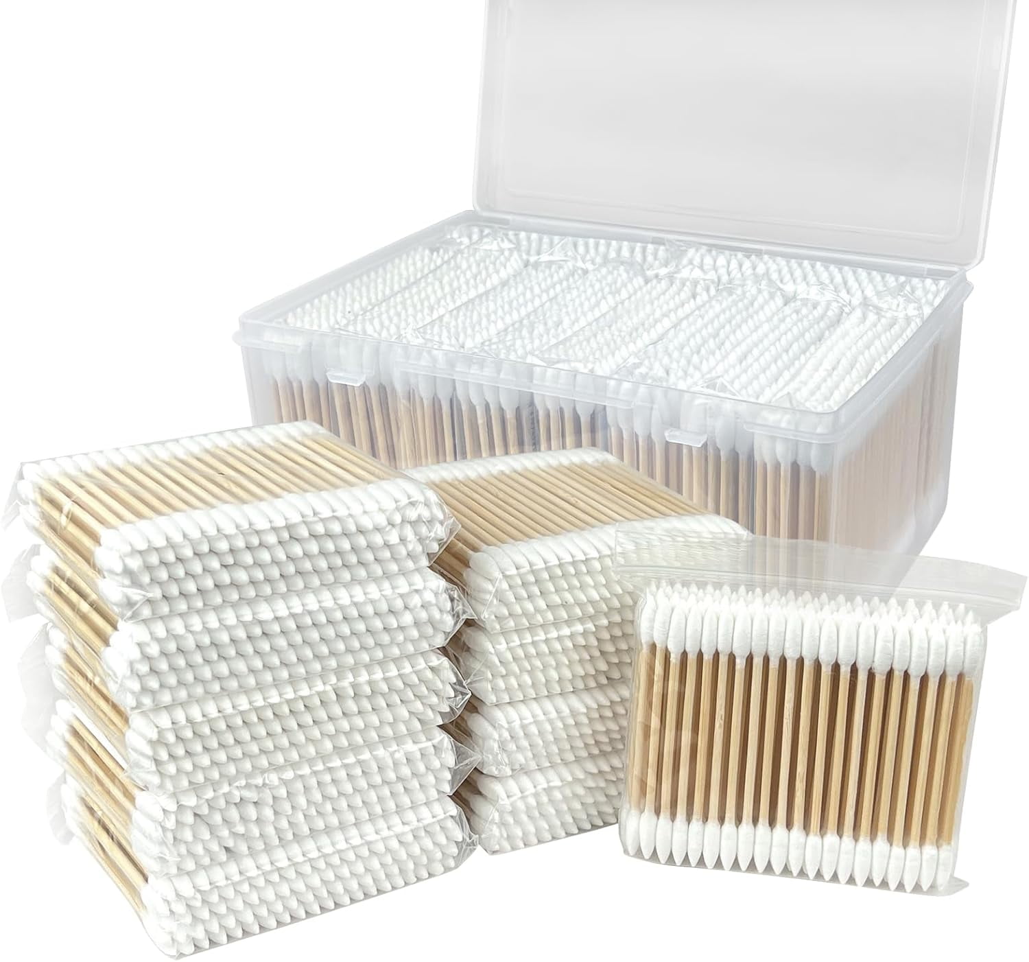 1000 Pcs Pointed Cotton Swabs, Double Precision Tips Cotton Swabs In A ...