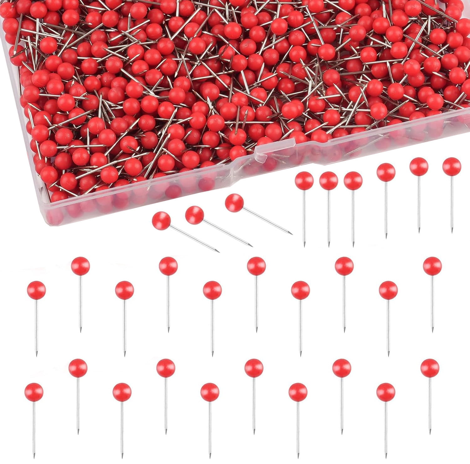 1000 Pcs Push Pins for Bulletin Board, Map Pins for Travel Map, 1/8 ...