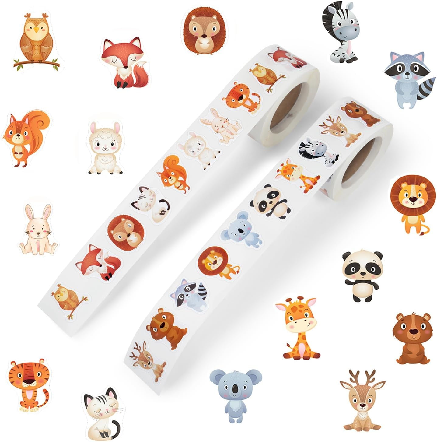1000 Pcs Reward Stickers for Kids,Cute Animal Teacher Stickers Roll for ...