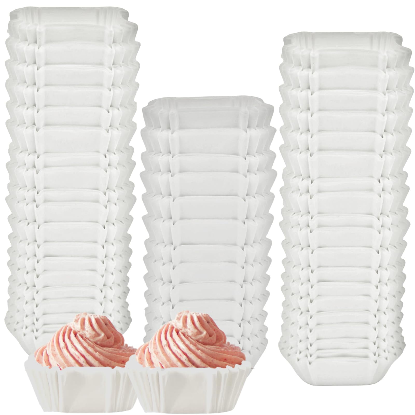1000 Pcs Square Paper Cupcake Liners MODANU Standard White Square ...