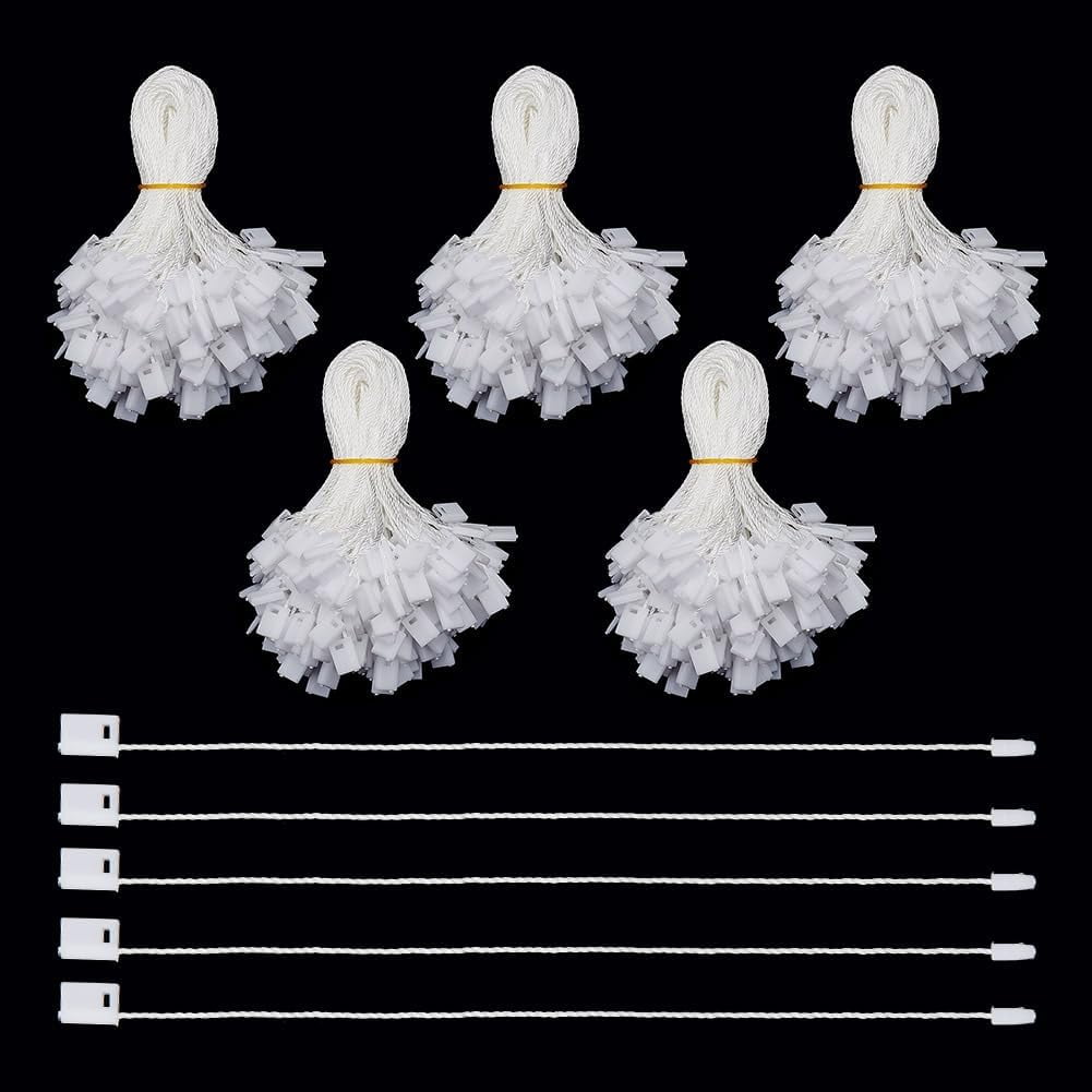 1000 Pcs String for Tags 6.7 Inch Long White Hang Tag String Snap Lock ...